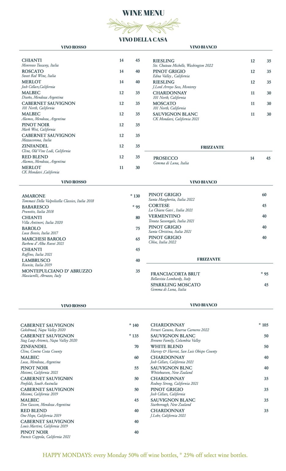 Menu – IL GUSTO RISTORANTE